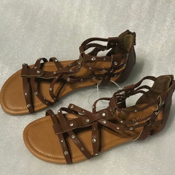 Piper | Shoes | Piper Girls Calypso Brown Cage Sandal Heel Zipper ...